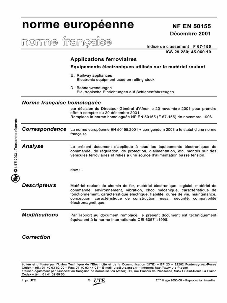 NF en 50155 | PDF