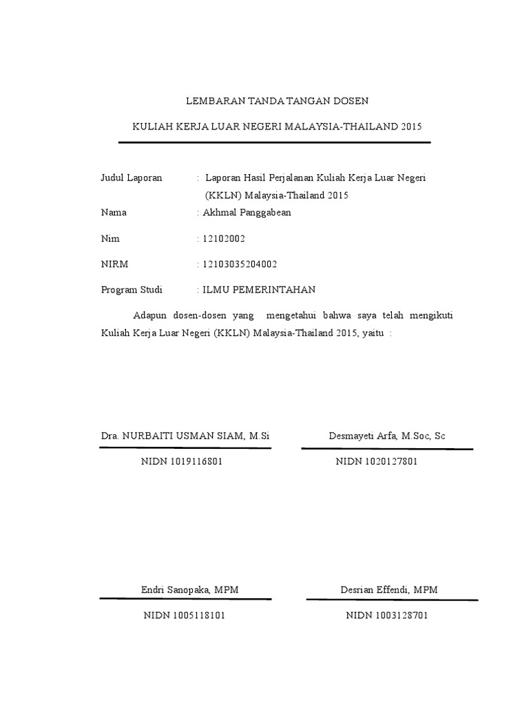 Lembar TTD Dosen | PDF