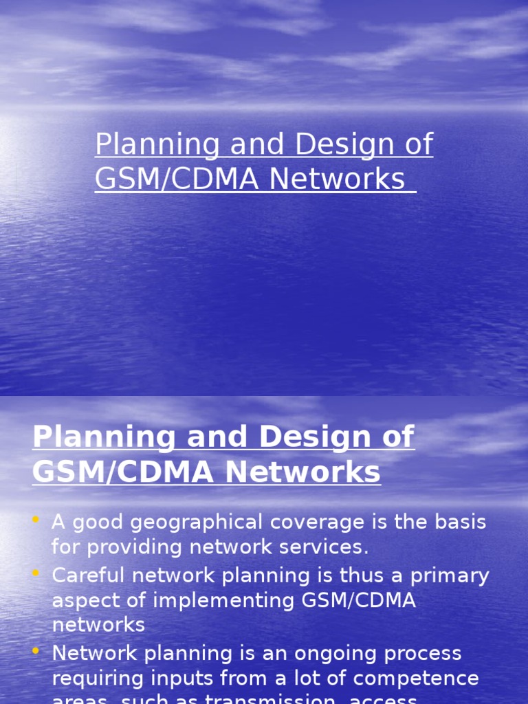 Network Design and Planning GSM/CDMA | PDF | Gsm | Computer Network