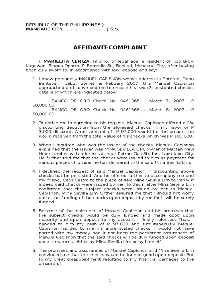 sample.aff.estafa.doc | Affidavit | Cheque