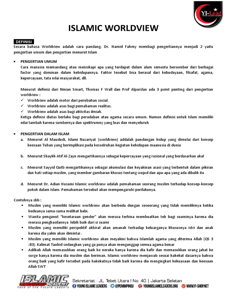Pandangan Hidup Islam: Definisi dan Implikasi | PDF
