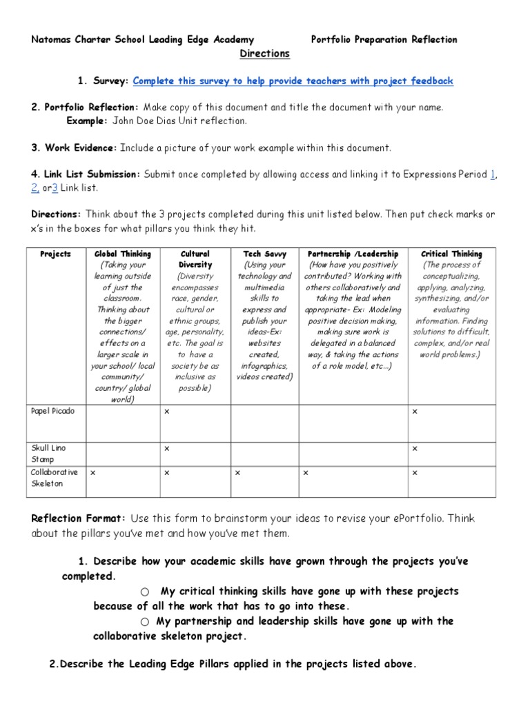 Copyof 7 Thgradediaunitportfolioreflectionandsurvey | PDF | Teaching ...