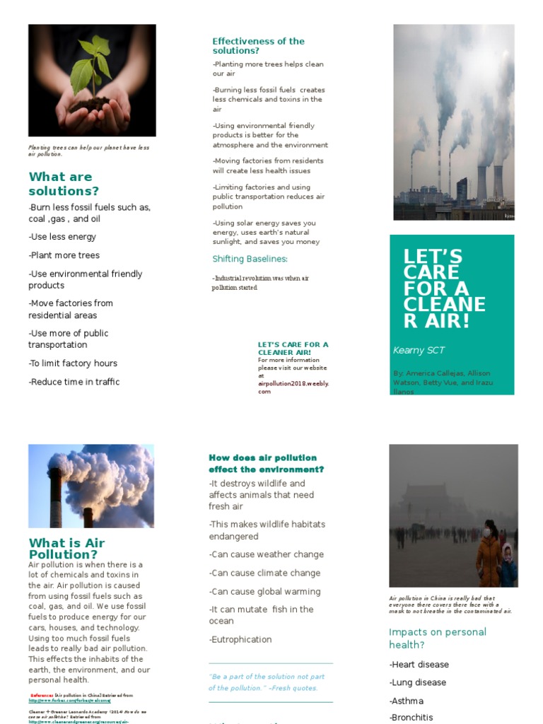 Brochure For Air Pollution | PDF | Atmosphere Of Earth | Pollution