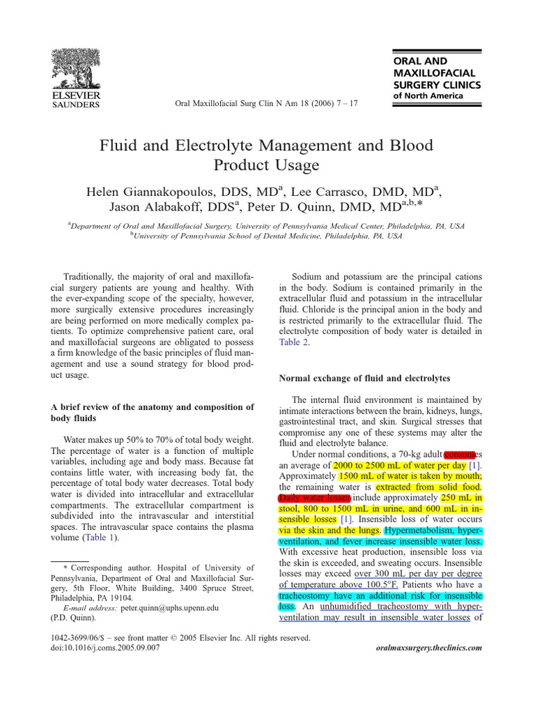Fluid and Electrolyte Balance | PDF | Blood Transfusion | Blood