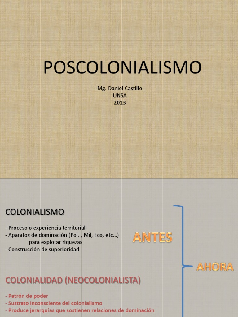 Clase Poscolonialismo | Ciencias Políticas | Política