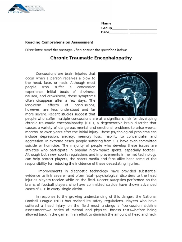Chronic Traumatic Encephalopathy | PDF | Concussion | Chronic Traumatic ...