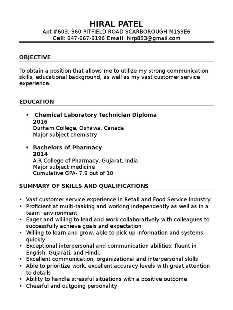 Hiral Patel's Professional Resume | PDF | Career & Growth