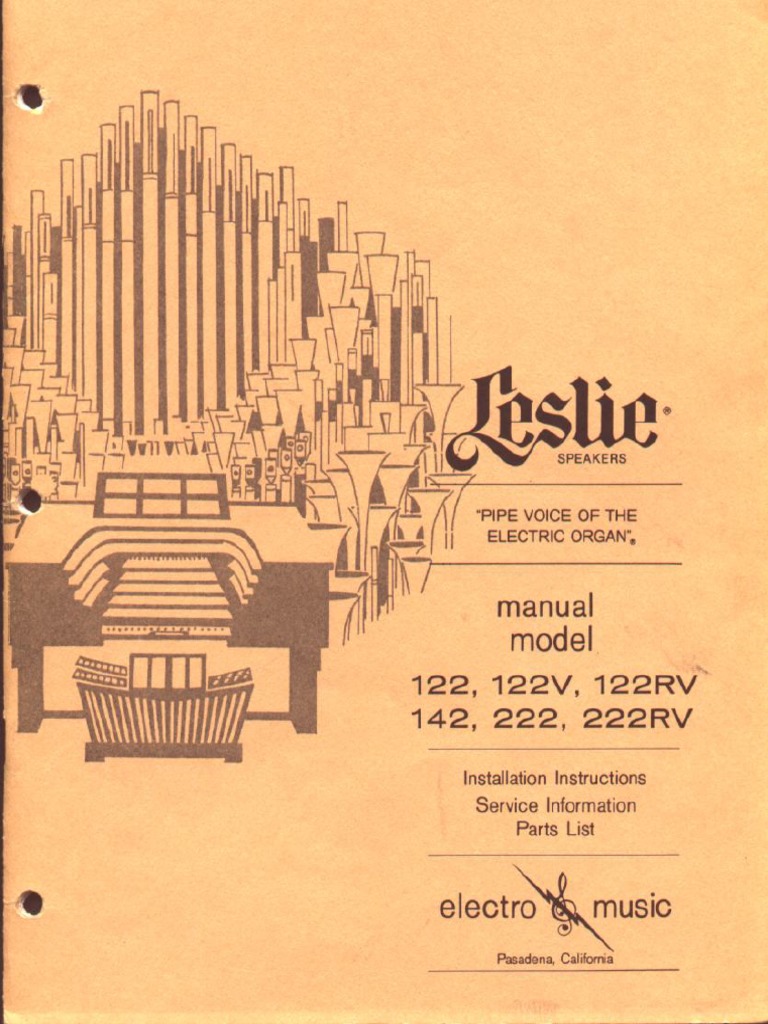 Leslie 122 - 222 - Owners - Manual PDF | PDF
