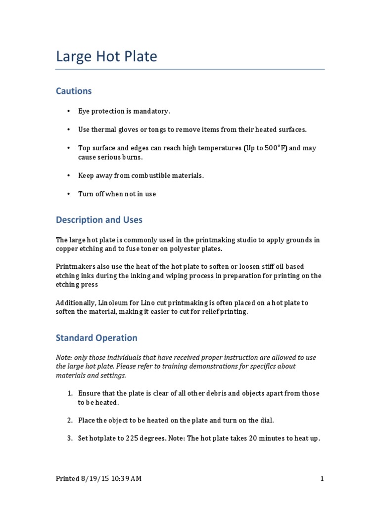 Hot Plate | PDF | Printmaking | Etching