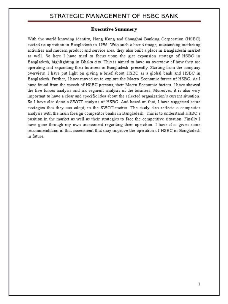 HSBC | PDF | Hsbc | Strategic Management