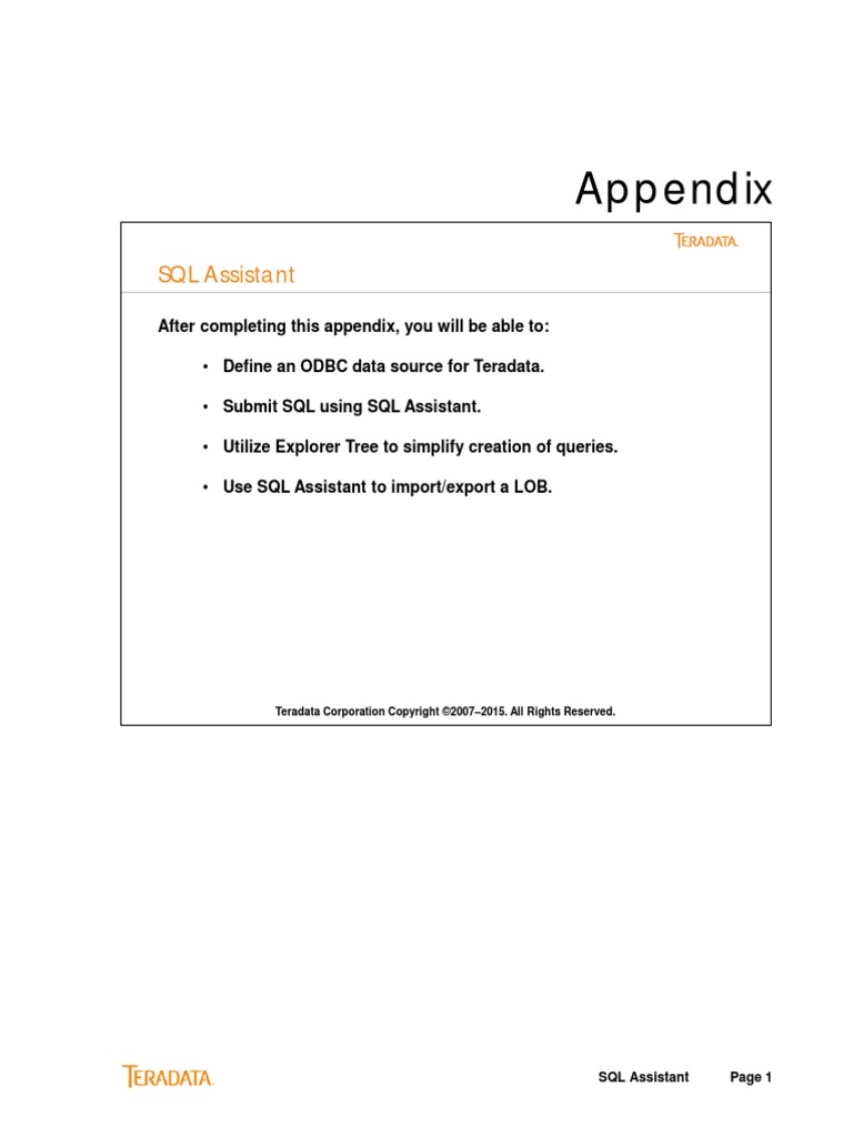 SQL Assistant | PDF | Sql | Microsoft Access