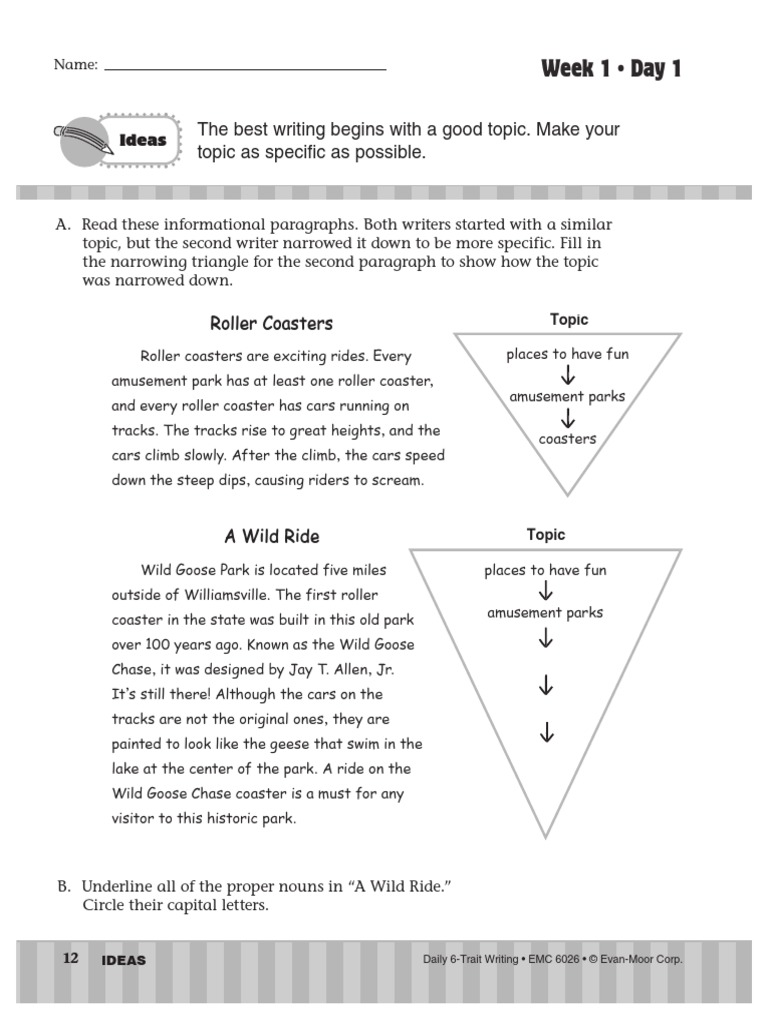 Week 1 - Editorial Writing Activity | PDF | Amusement Park | Sports