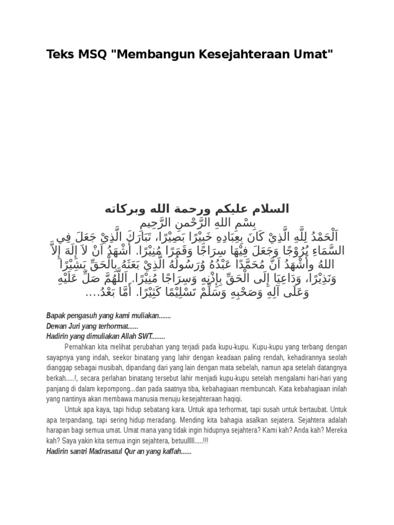 Teks MSQ | PDF | Pengembangan Diri | Agama & Spiritualitas