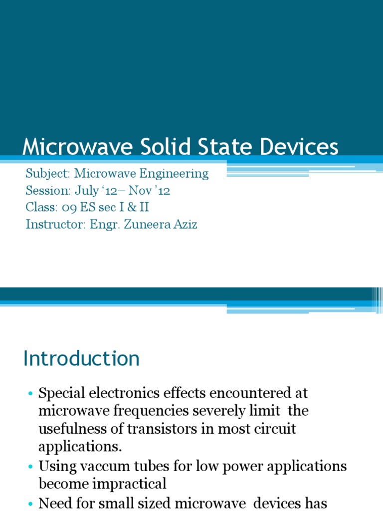 Overview of Solid State Microwave Devices | PDF | Diode | Capacitor