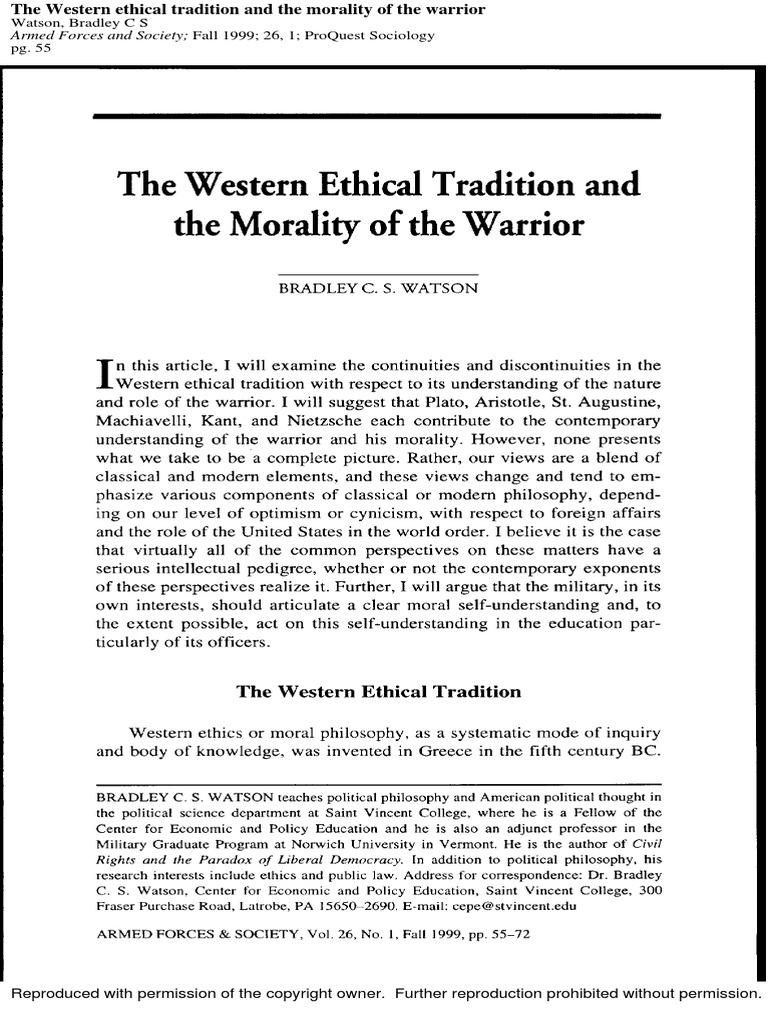Western Ethical Tradition | PDF