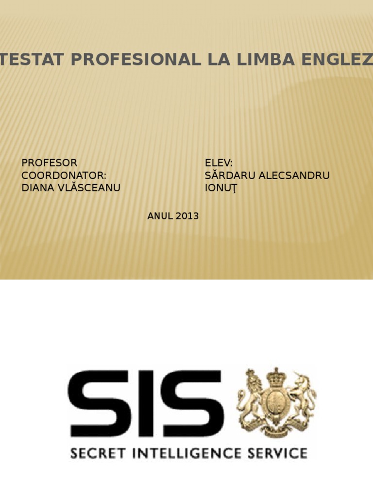 Atestat Engleza | PDF | Secret Intelligence Service | Mi5