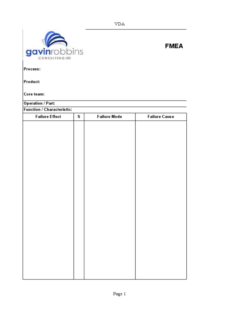 Vda Fmea Template | Download Free PDF | Welding | Construction