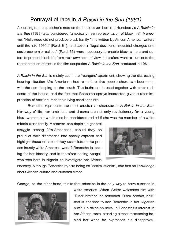 Portrayal of Race in A Raisin in The Sun | PDF