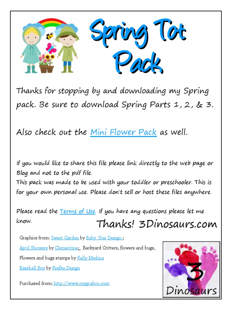 Spring Learning Pack for Toddlers | PDF