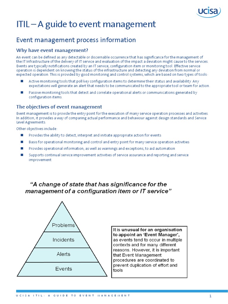 ITIL - A Guide To Event Management PDF | PDF | Itil | Information ...