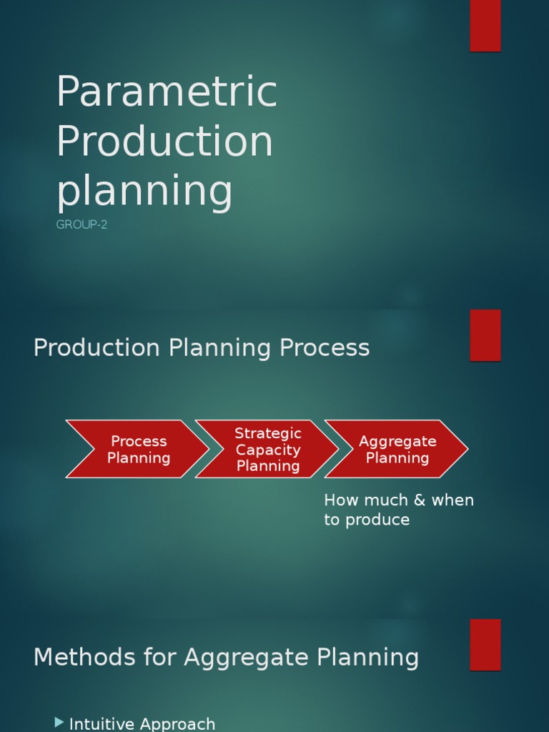 Parametric Production Planning | PDF | Summation | Purchasing Power Parity