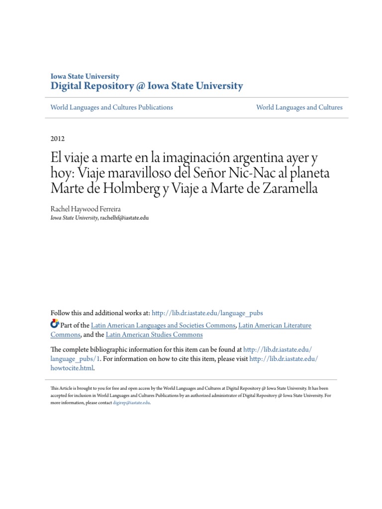 Viajes a Marte en la Cultura Argentina | PDF | Pulp Magazine ...