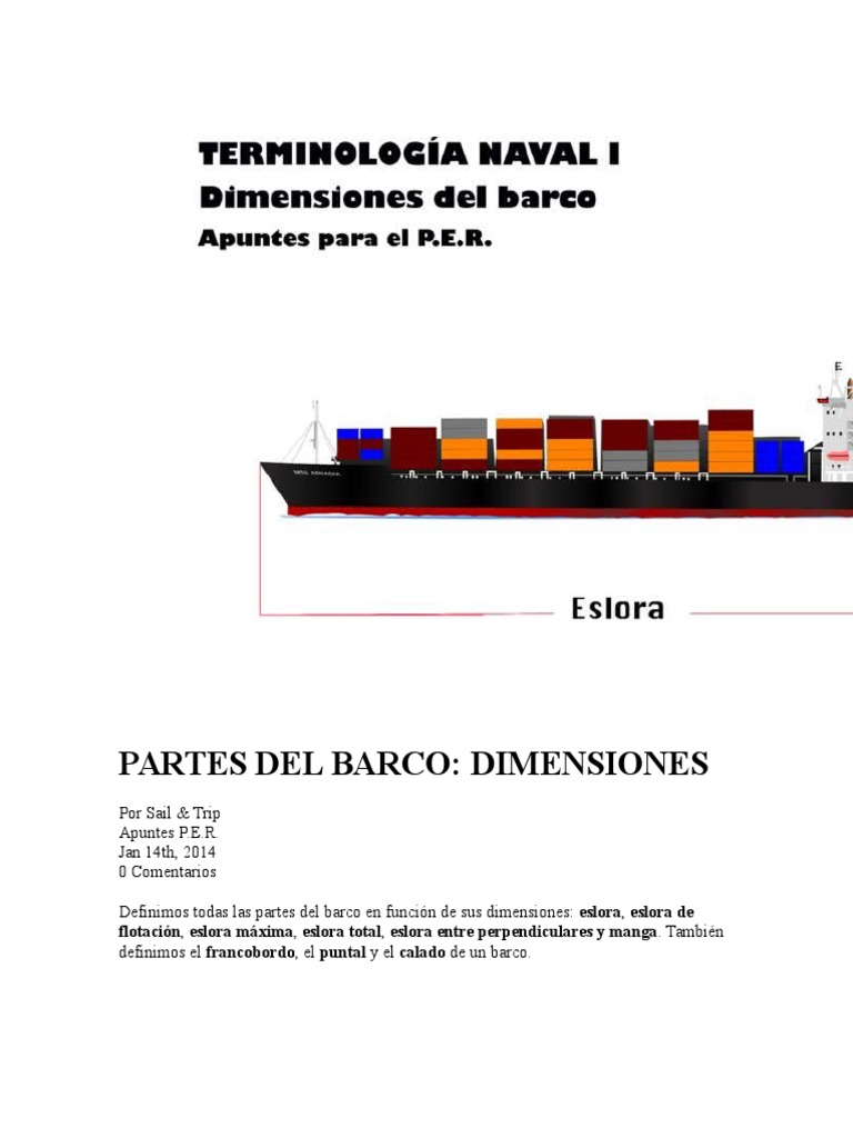 Dimensiones y Partes de un Barco | PDF | Buques | Embarcación