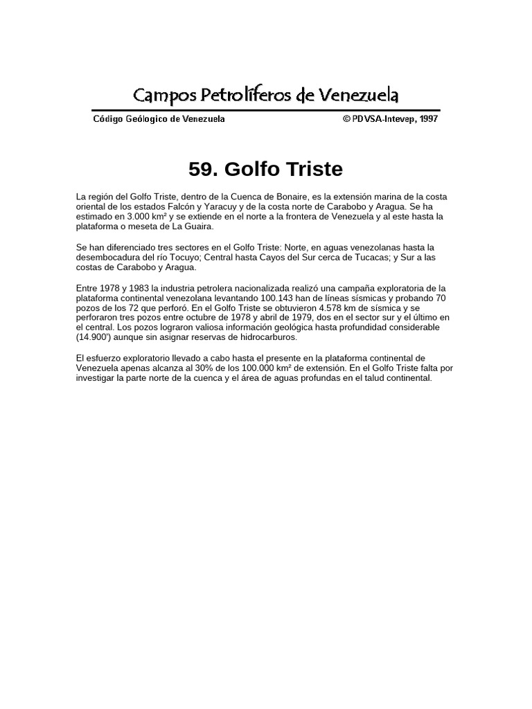Geología y Exploración del Golfo Triste | PDF | Venezuela | Falla ...