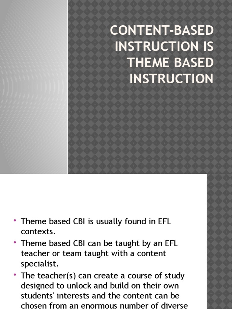 Theme-Based Content Instruction in EFL | PDF | Pedagogy | Teaching