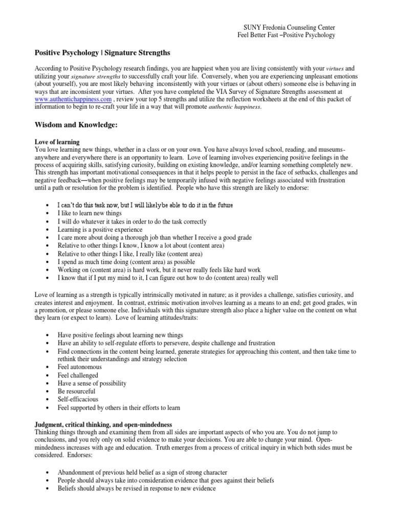 Understanding Signature Strengths | Curiosity | Positive Psychology