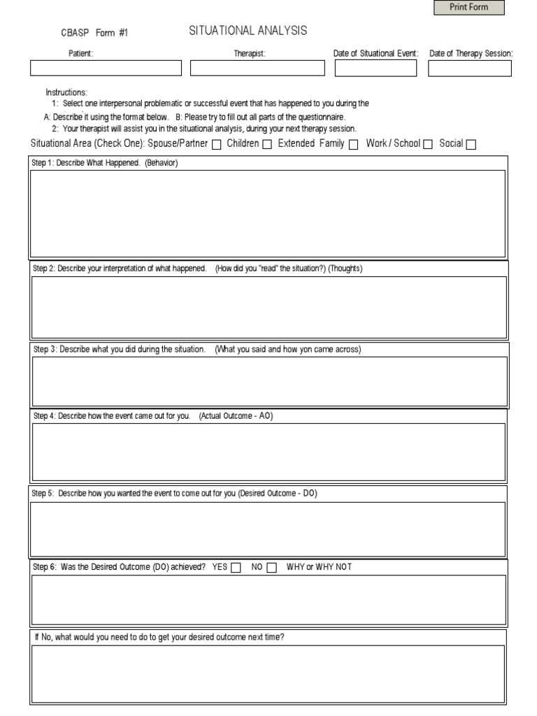 Situation Analysis CBASP | PDF | Self-Improvement | Science & Mathematics