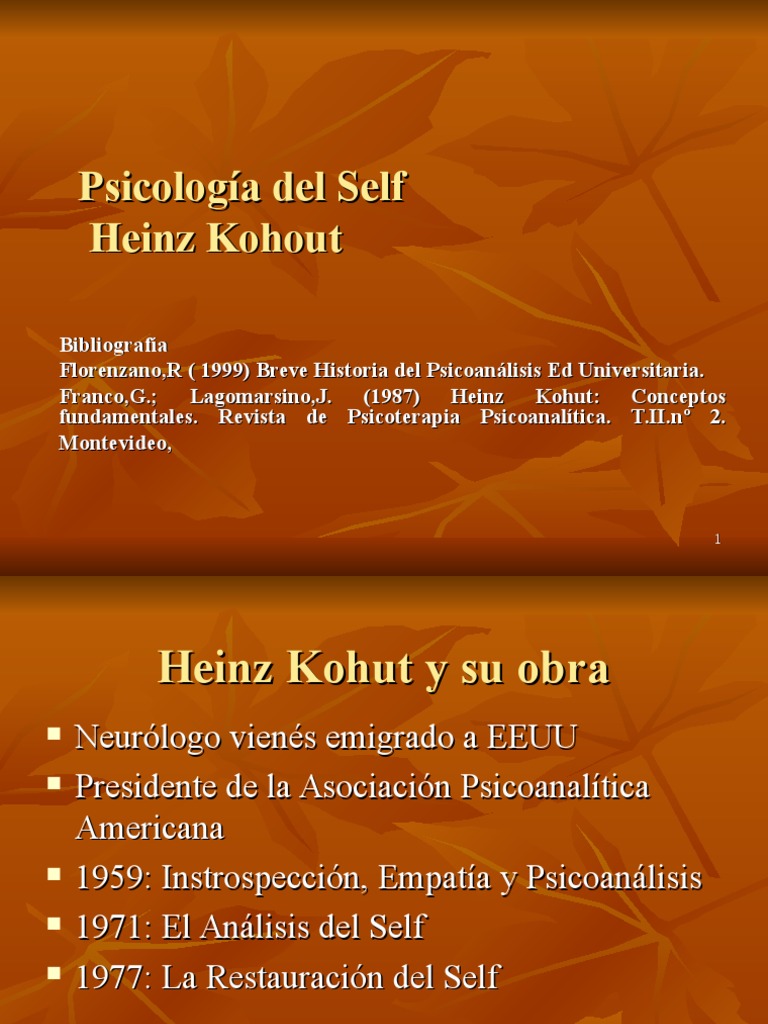Teoría del Self en Psicología de Kohut | PDF | Psicoanálisis | Psique ...