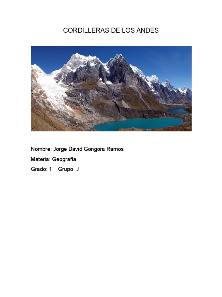 Cordilleras de Los Andes | PDF | Andes | Montañas