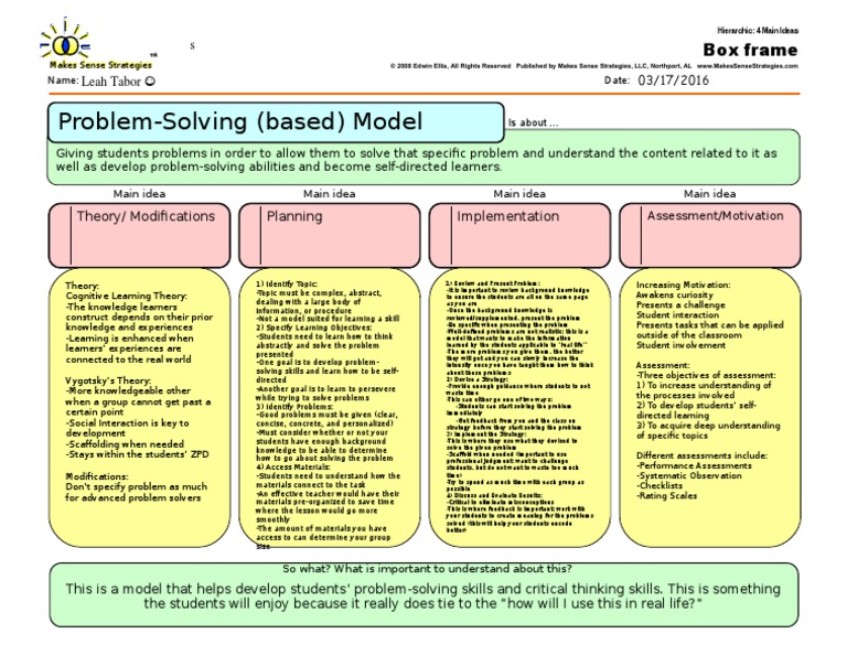Problem-Solving Based Model Original | PDF | Educational Assessment ...