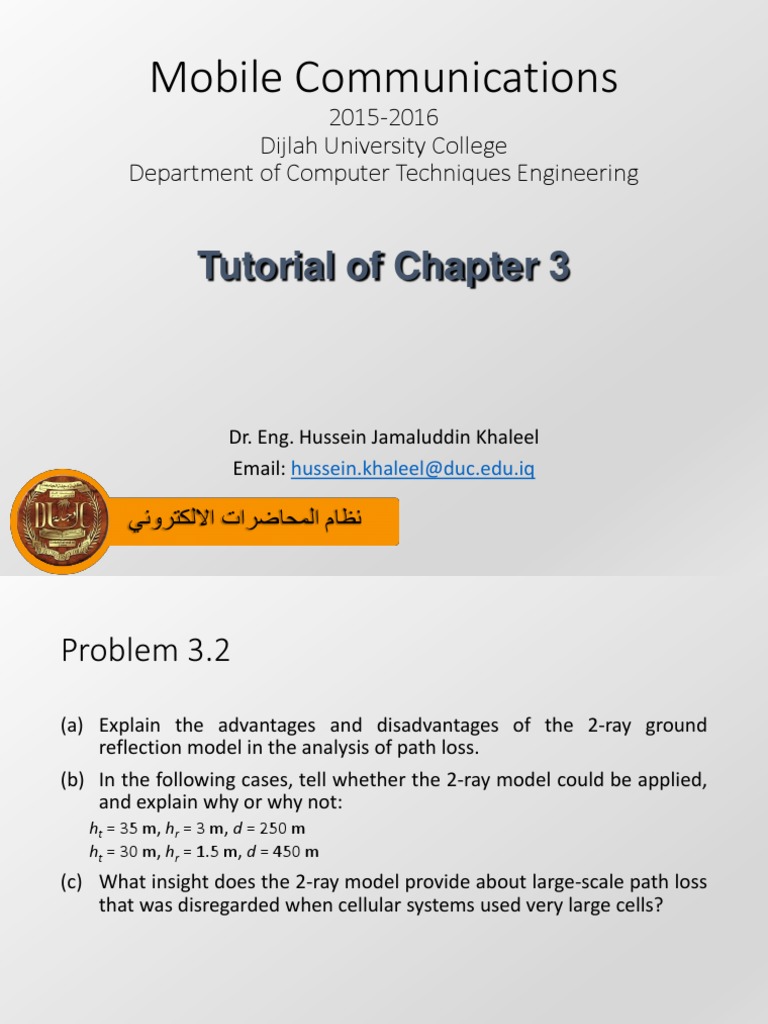 13 - Tutorial of Chapter 3 PDF | PDF | Decibel | Antenna (Radio)