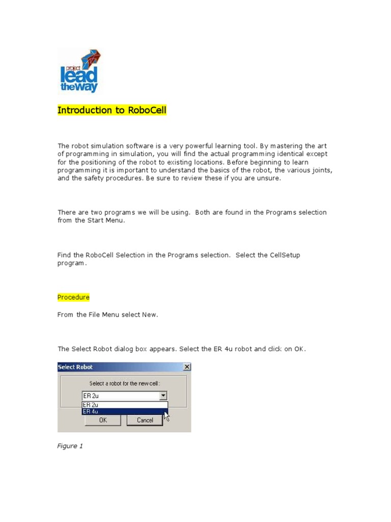1 - Introduction To RoboCell | PDF | Button (Computing) | Menu (Computing)