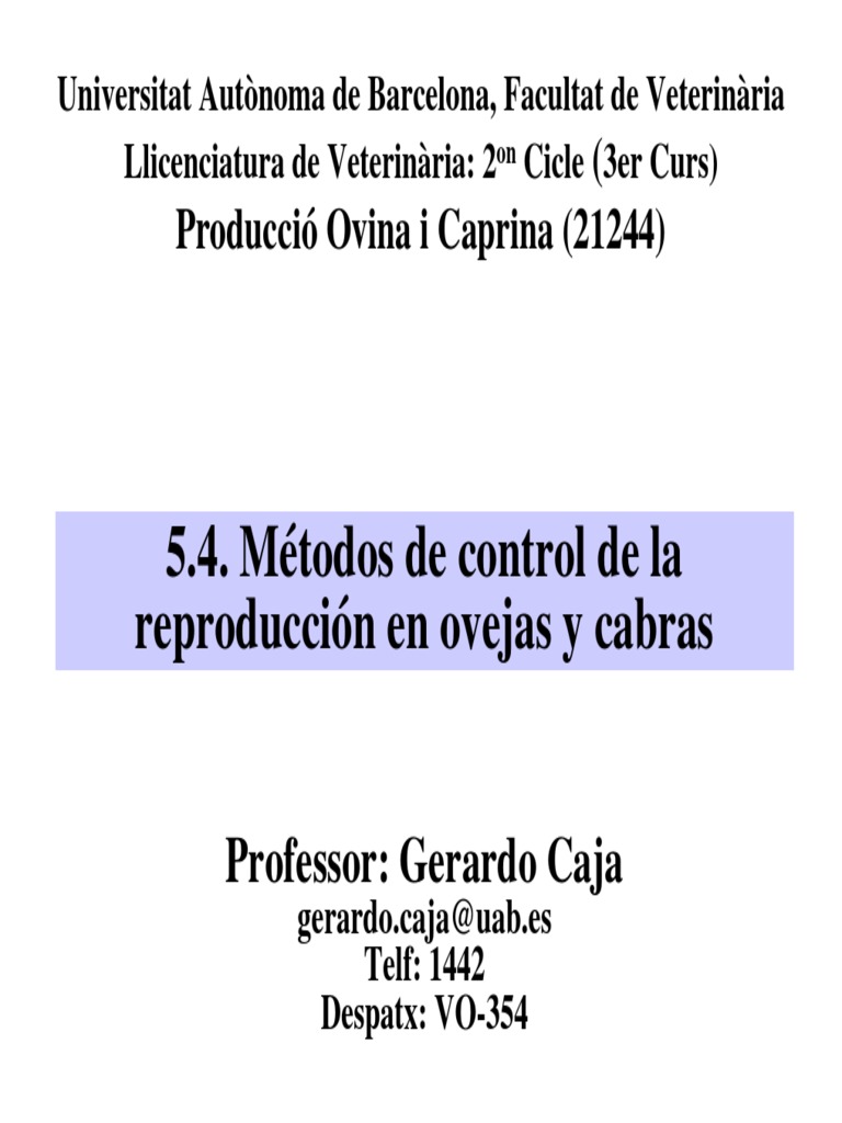 Metodos de Reproduccion Ovina y Caprina | PDF | Oveja | Capridos