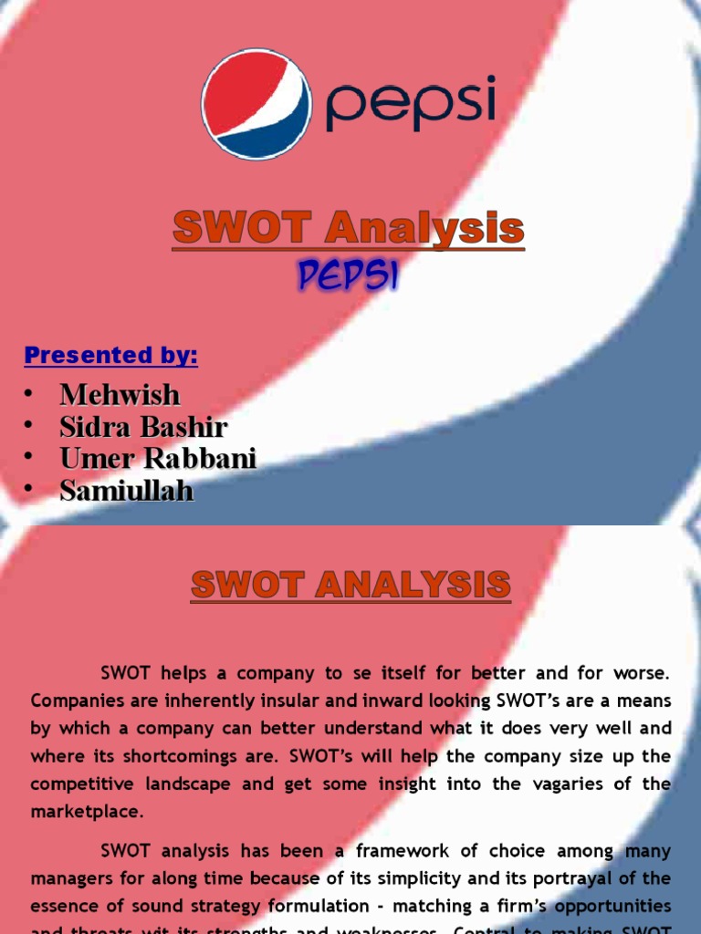 Swot Analysis Pepsi | PDF