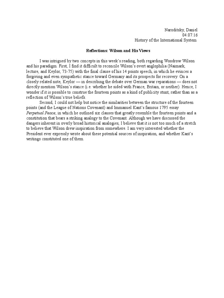 Wilson's Fourteen Points Analysis | PDF