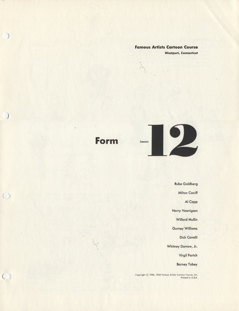 Famous Artists Cartoon Course Lesson 12 Form | PDF