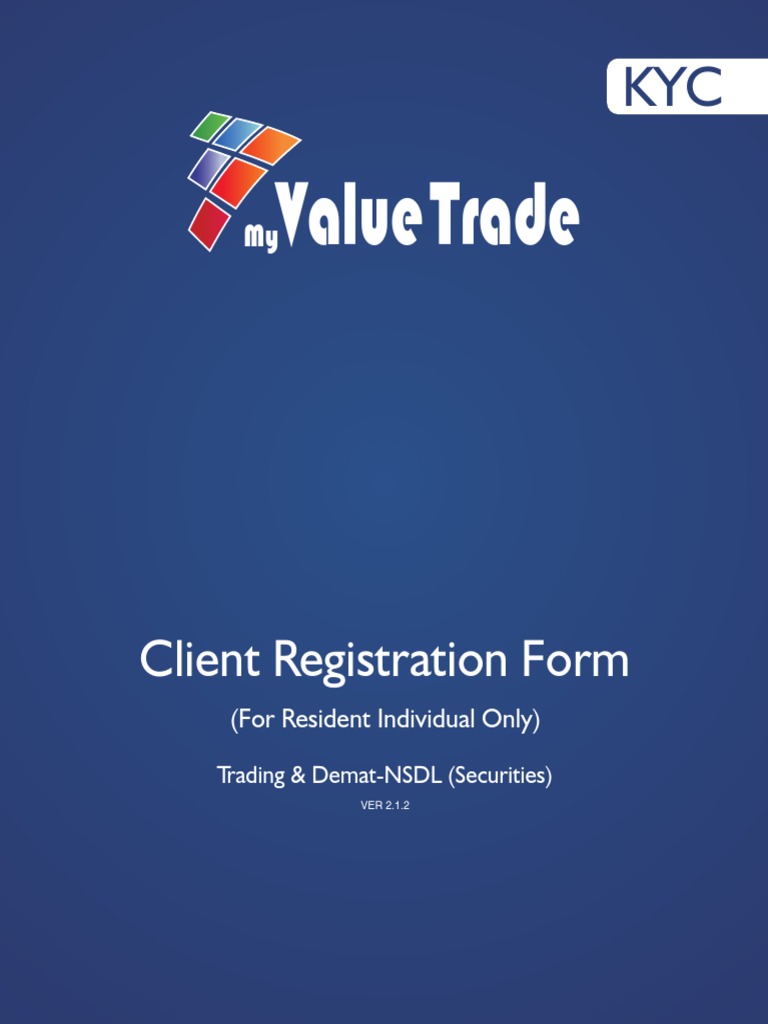 My Value Trade Equity DP NSDL Form | PDF | Identity Document | Stocks