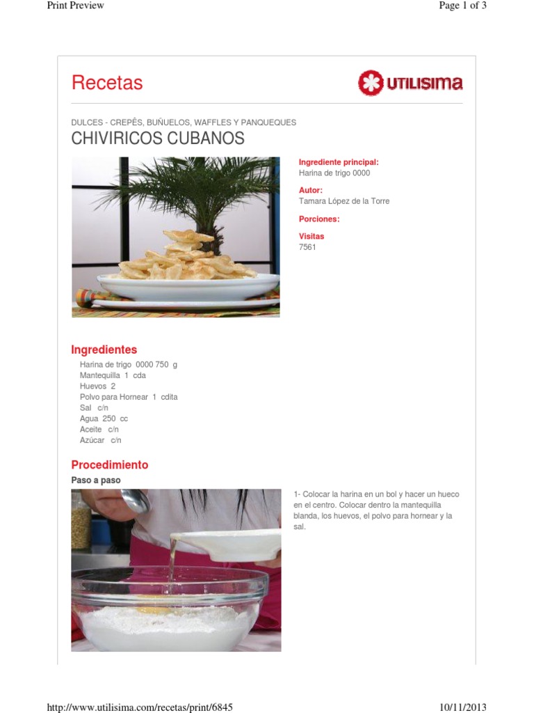 Chiviricos Cubanos: Receta Fácil y Dulce | PDF | Cocina, comidas y vino