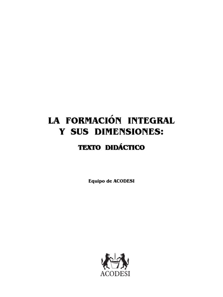 Formación Integral y sus Dimensiones | PDF | Conocimiento | Aprendizaje