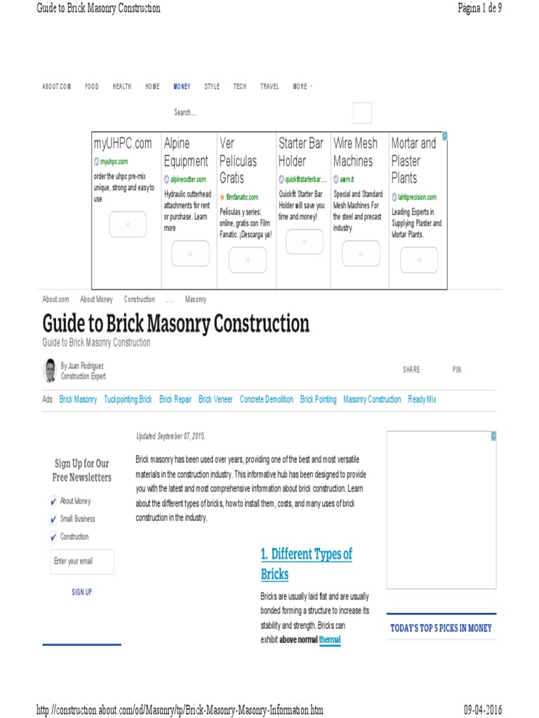 Brick Masonry Construction Guide | PDF | Masonry | Brick