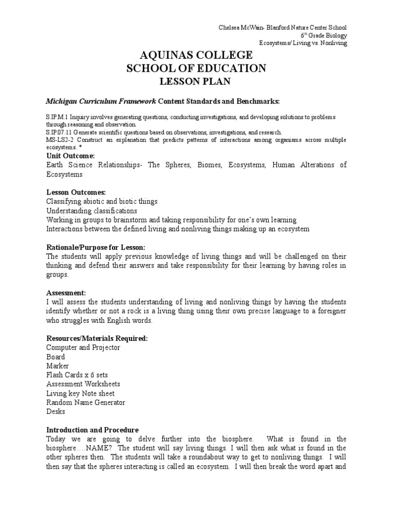 6th Grade Ecosystems: Biotic vs. Abiotic | PDF | Ecosystem ...