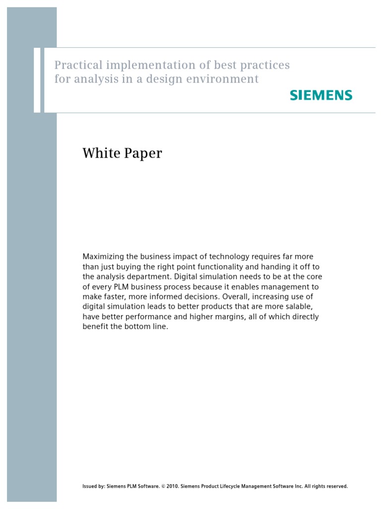 White Paper: Practical Implementation of Best Practices For Analysis in ...