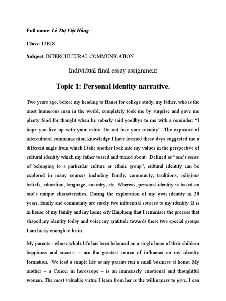 Personal Identity Reflection | PDF | Identity (Social Science) | Science