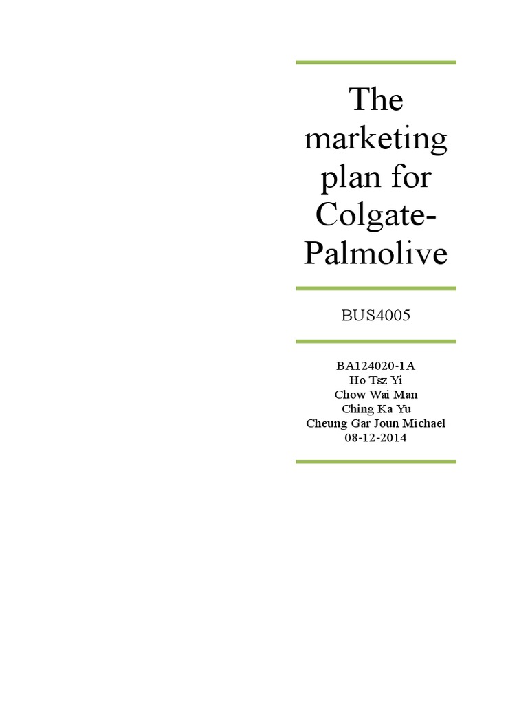 The Marketing Plan For Colgate | PDF | Marketing | Brand