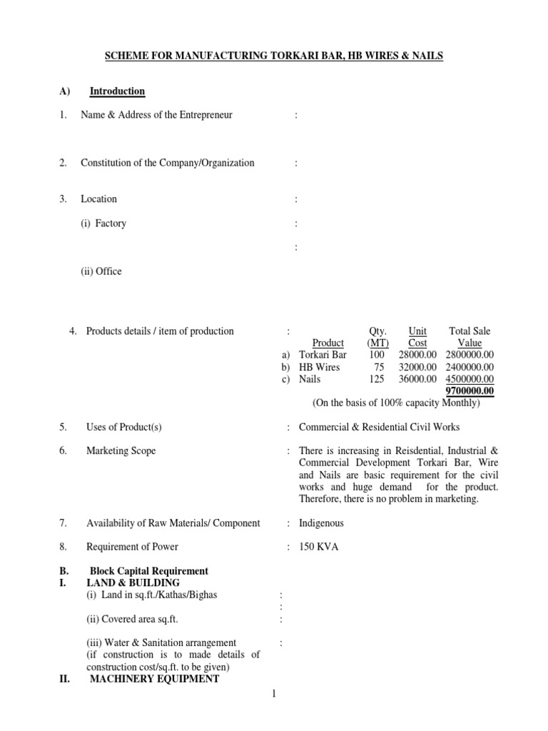 Torkari Bar Manufacturing Scheme | PDF | Expense | Business