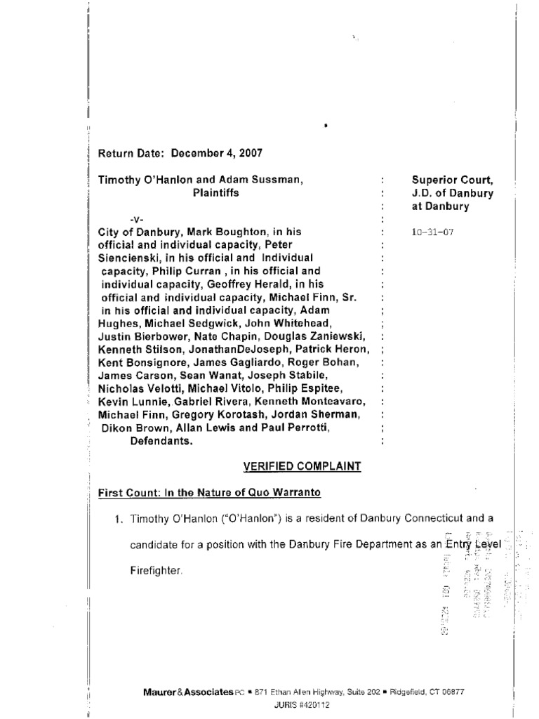 Firefighter Complaint | PDF